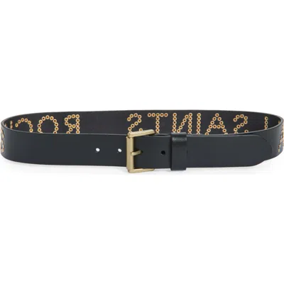 Allsaints Logo Rocks Studded Belt In Black | ModeSens