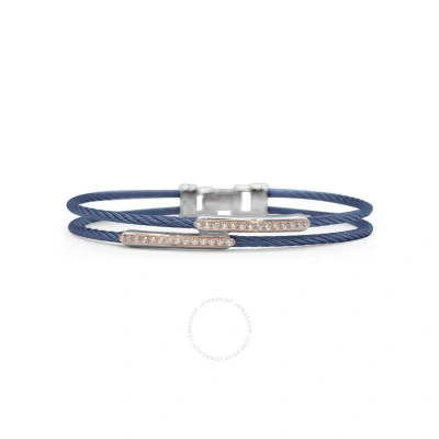 Alor Blueberry Cable Dual Channel Bar Bracelet With 18kt Rose Gold ...