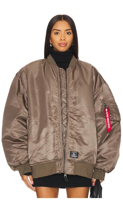 Alpha Industries Oversized Ma-1 Flight Jacket In 코요테 브라운 | ModeSens