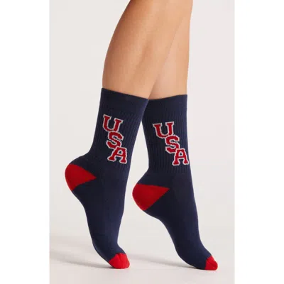 American Trench 1968 Usa Crew Socks In Navy/red | ModeSens