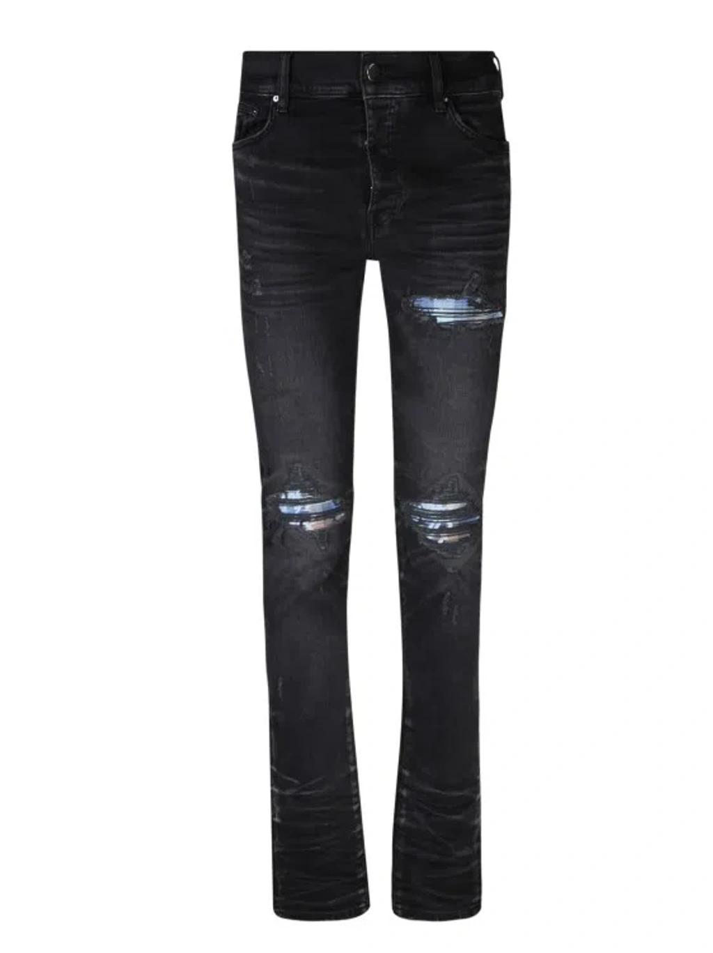 Amiri Black Skinny Jeans With Ripped And Frayed Details | ModeSens