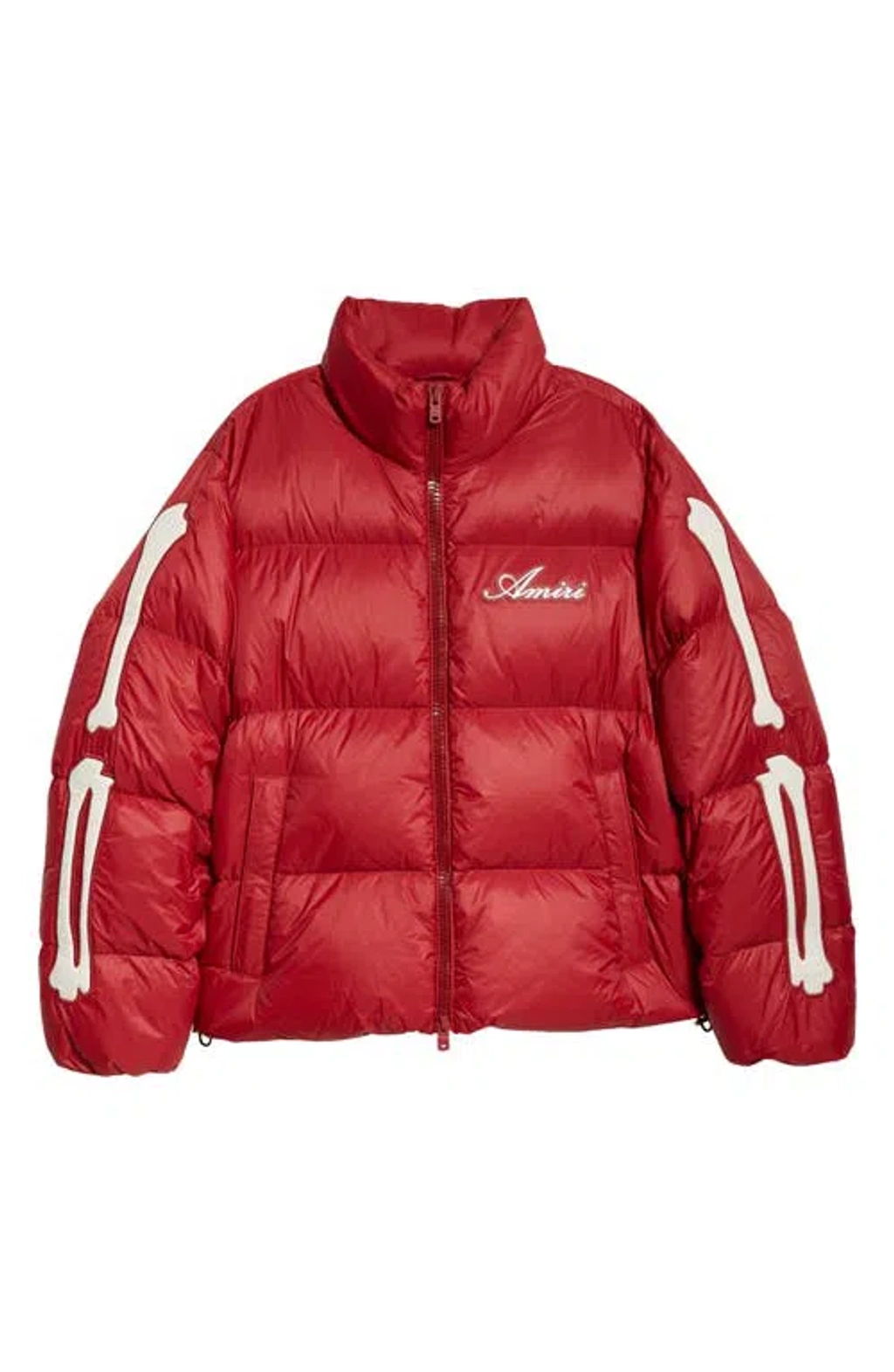 Amiri Bones Down Puffer Jacket In Deep Red Modesens