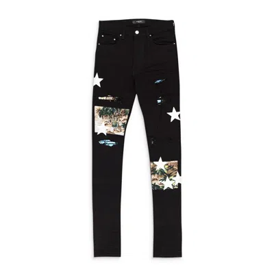 Amiri Hawaiian Star Art Patch Black Od Skinny Jeans | ModeSens