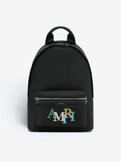 Amiri Kids Staggered Logo Backpack In Black | ModeSens