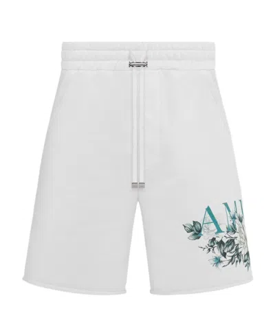 Amiri Logo-print Cotton Shorts In White | ModeSens