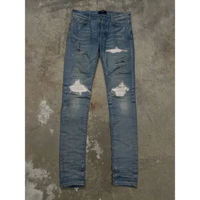 Pre-owned Amiri Mx1 Light Wash White Patch Used 29 In Blue | ModeSens