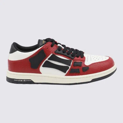 Amiri Red And Black Leather Sneakers | ModeSens