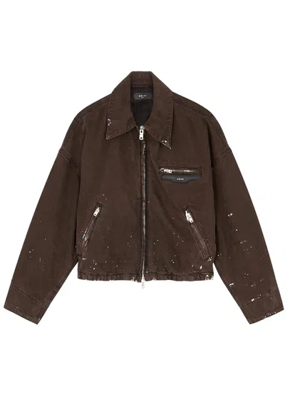 Amiri Workman Brown Denim Jacket | ModeSens