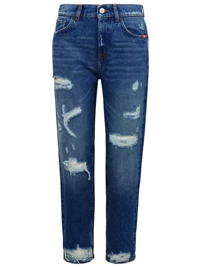 Amish Blue Cotton Jeans | ModeSens