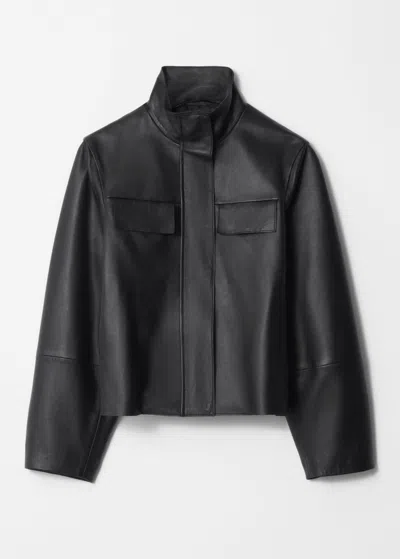 & Other Stories Flap-pocket Leather Jacket In Black | ModeSens