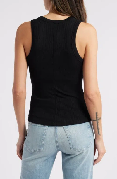 & Other Stories Ribbed Tank Top In Black Dark | ModeSens