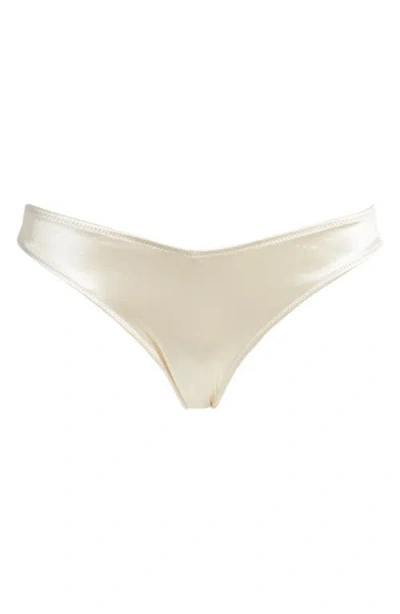 & Other Stories Shiny V-cut High Leg Bikini Bottoms In White | ModeSens