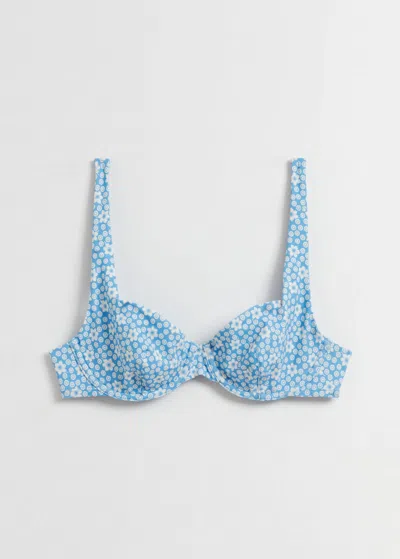 & Other Stories Underwire Balconette Bikini Top In Blue | ModeSens