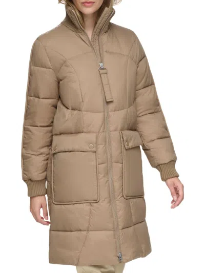 Andrew Marc Women's Pavia Quilted Faux Down Hooded Puffer Jacket In ...