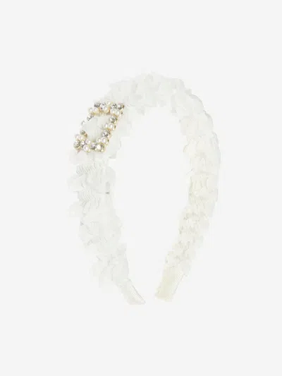 Angel's Face Angels Face Girls Rae Ruffle Alice Band In Ivory | ModeSens