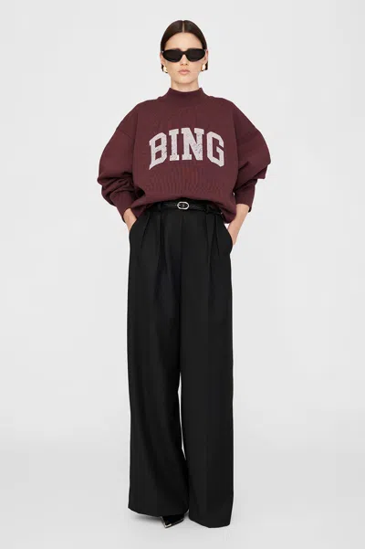 Anine Bing Bradie Sweatshirt Bing In Deep Burgundy | ModeSens