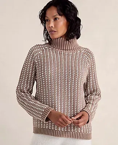 Ann Taylor Haven Well Within Cotton Blend Textured Turtleneck Sweater ...