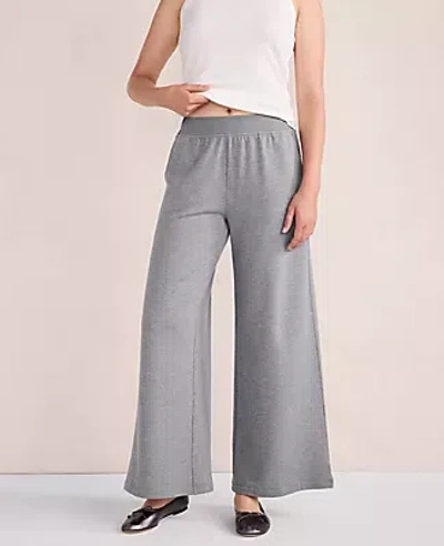 Ann Taylor Haven Well Within Fleece Wide Leg Pants In Graphite Heather ...
