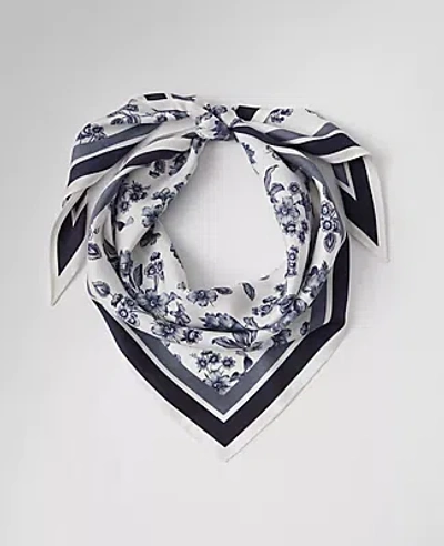Ann Taylor Tropical Triangle Silk Scarf In Winter White | ModeSens