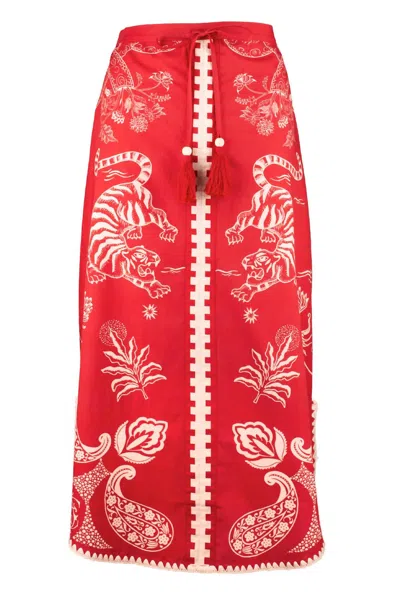 Anna Cate Tiger Molly Skirt In Scarlet Tiger In Multi | ModeSens
