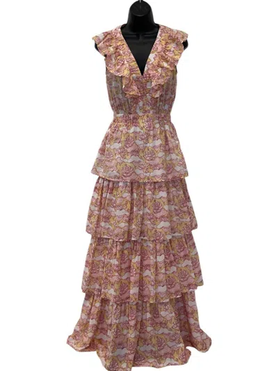 Anna Cate Women's Charlotte Midi Dress In Hot Pink Field In Multi ...
