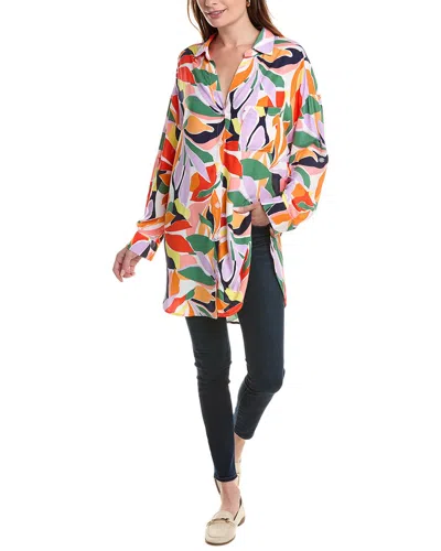 Anne Cole Boyfriend Button Down Cu Shirt In Multi | ModeSens