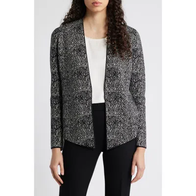 Anne Klein Open Front Cardigan In Anne Black/anne White | ModeSens