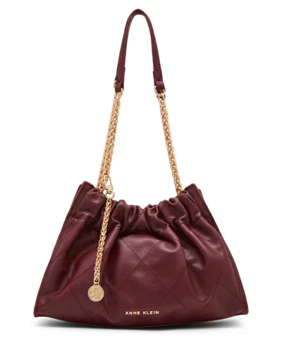 Anne Klein Stitched Quilted Medium Satchel Bag In Red | ModeSens