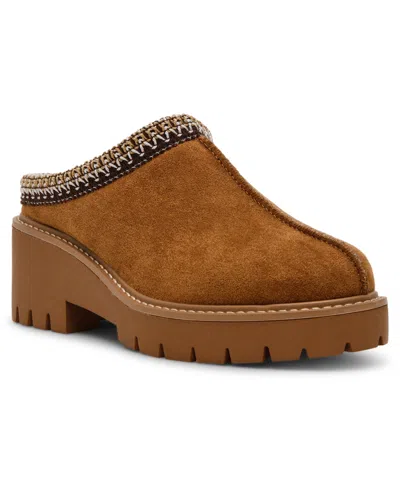 Anne Klein Women's Daylin Cozy Lug Sole Clog Mules In Cognac | ModeSens