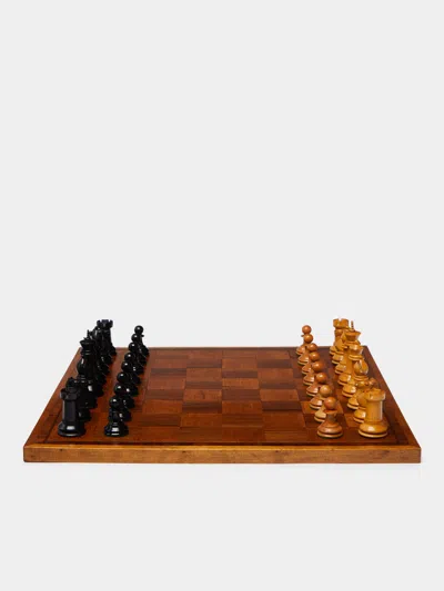 Antique And Vintage 1950s Chess Set In Brown | ModeSens
