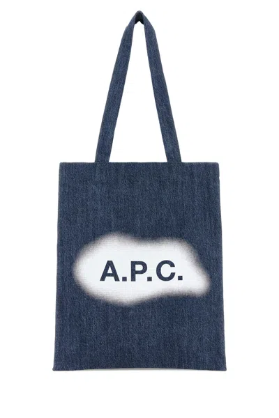 Apc Blue Denim Lou Shopping Bag In Washed Indigo | ModeSens