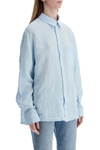 Apc Light Blue Linen Shirt Wide Fit In Iab Light Blue (light Blue ...