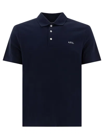 Apc A.p.c. Logo Embroidered Short In Blue | ModeSens