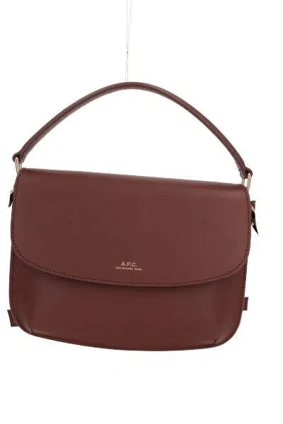 Apc A.p.c. Sarah Logo Detailed Mini Shoulder Bag In Brown | ModeSens