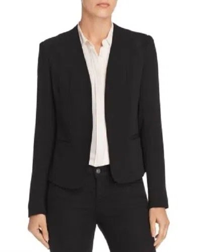 Aqua Collarless Open Front Blazer Jacket In Black | ModeSens