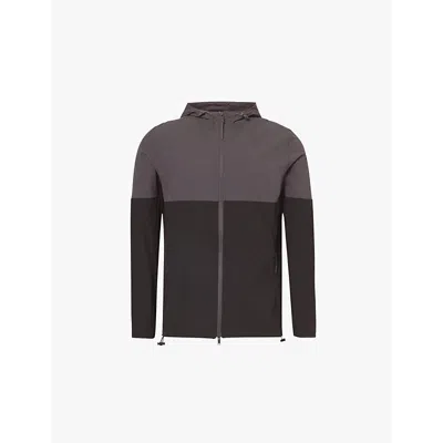 Arne Mens Black Grey Toggle-hood Long-sleeve Shell Jacket | ModeSens