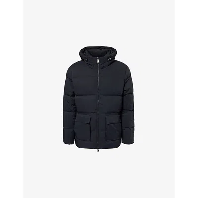 Arne Mens Black Hooded Buttoned-pockets Relaxed-fit Stretch-shell-down ...