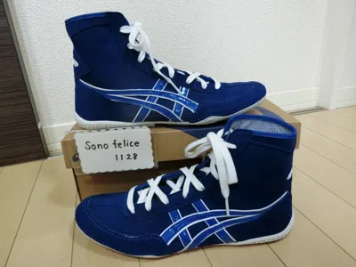 Pre-owned Asics Wrestling Shoes 1083a001 Ex-eo Twr900 Blue X White ...