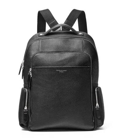 Aspinal Of London Pebble Leather Reporter Zipped Backpack In Black ...