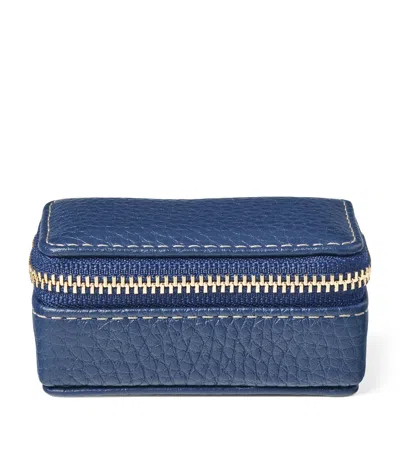 Aspinal Of London Small Leather Jewellery Case In Blue | ModeSens
