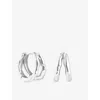 Astrid & Miyu Womens Rhodium P Silver Molten Textured Illusion 18ct ...