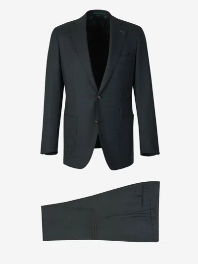 Atelier Munro Houndstooth Motif Suit In Dark Green | ModeSens