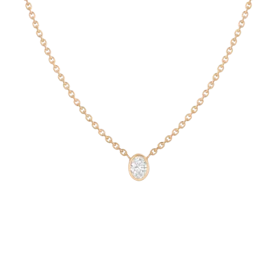 Aurate New York Xl Lab Grown Diamond Oval Bezel Necklace In Rose | ModeSens