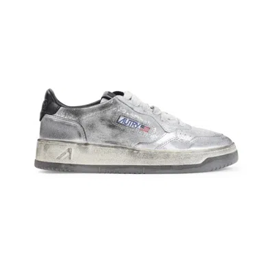 Autry Silver Leather Super Vintage Sneakers | ModeSens
