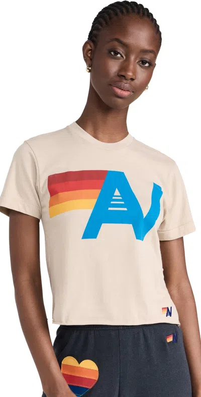 Aviator Nation Logo Boyfriend Tee Sand | ModeSens