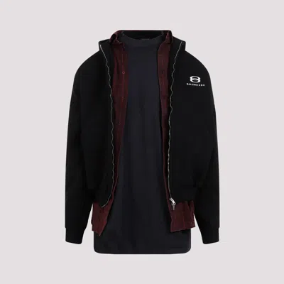 Balenciaga Layered Oversized Hoodie In Black | ModeSens