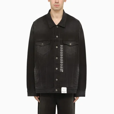 Balenciaga Black Denim Jacket With Size Stickers | ModeSens