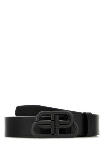 Balenciaga Black Leather Bb Belt In 1000 | ModeSens
