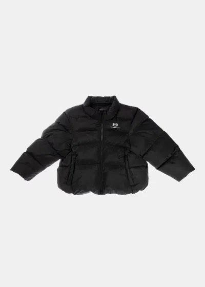 Balenciaga Black Off Shoulder Puffer Jacket | ModeSens