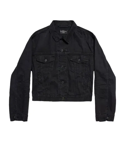 Balenciaga Logo Denim Jacket In Black | ModeSens